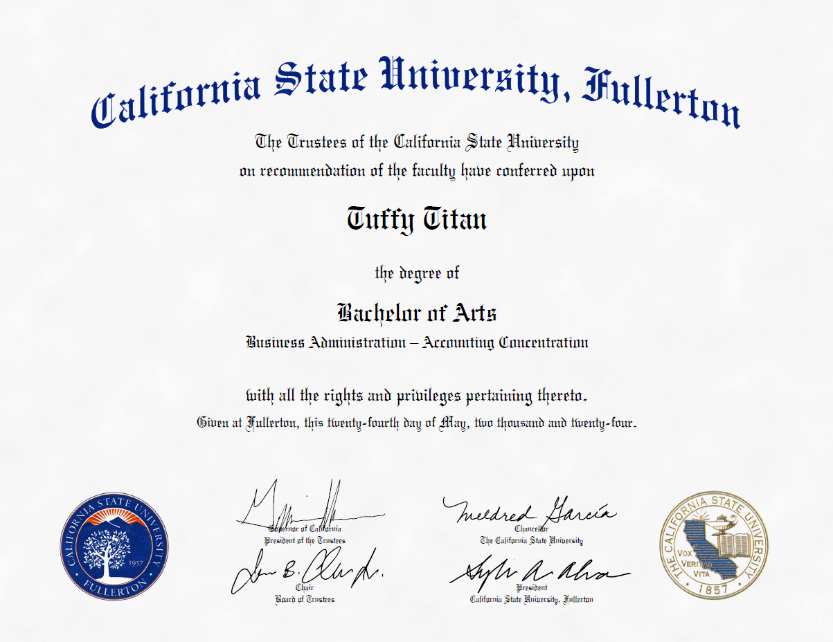Diplomas | CSUF - Office of the Registrar